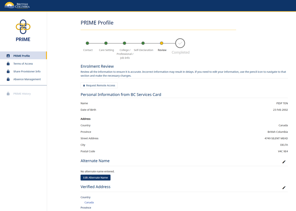 PRIME user guides - Province of British Columbia