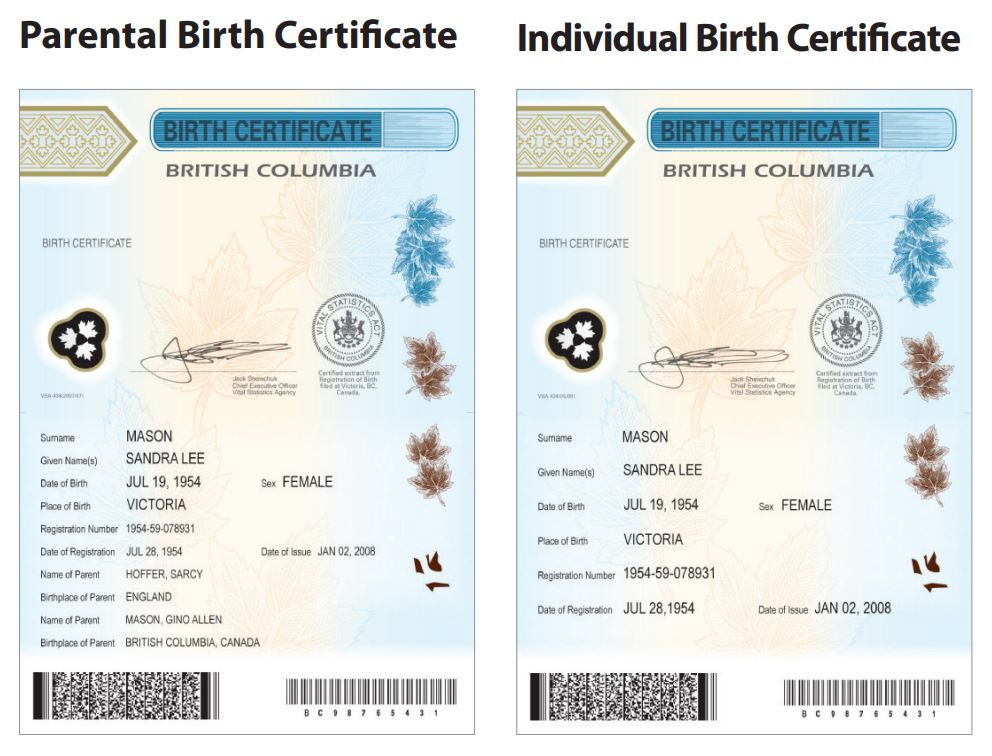 Preparing B.C. Vital Statistics Documents for Authentication - Province ...