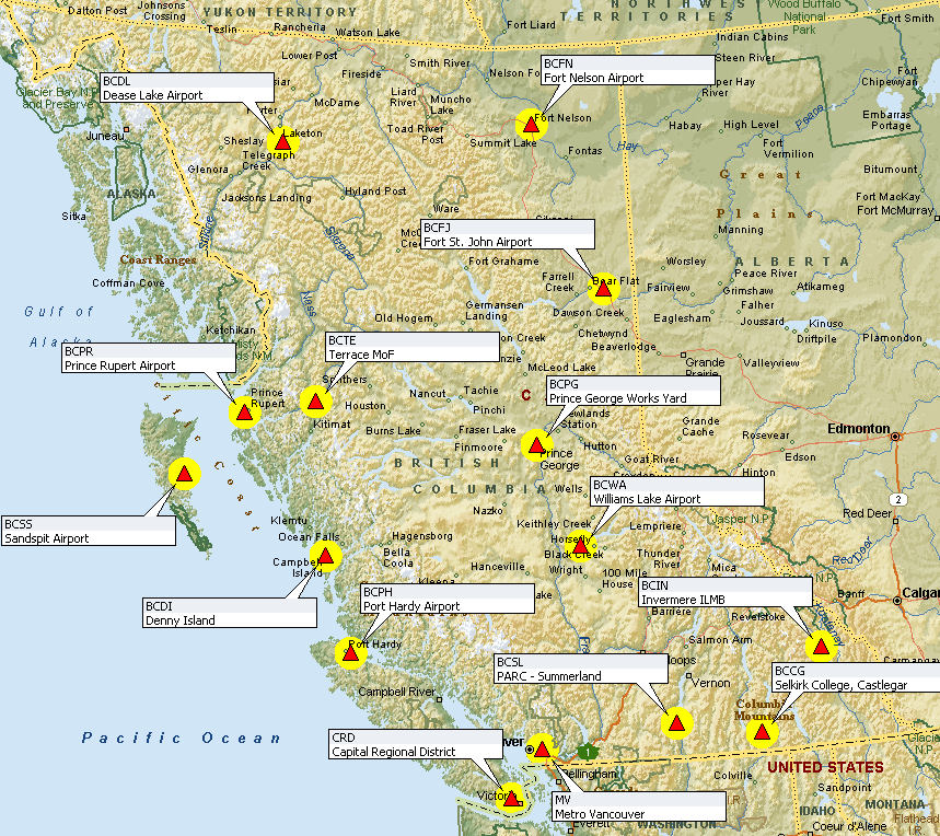 B.C. Active Control Points Map - Province of British Columbia