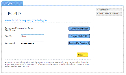 Request systems access - Province of British Columbia