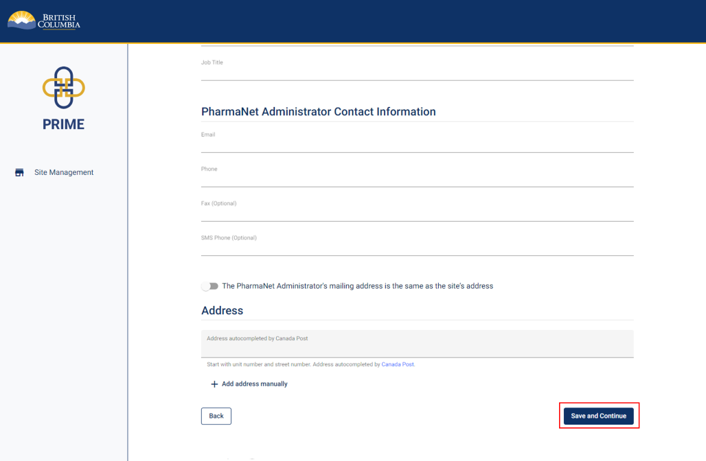 Pharmacy access to PharmaNet - Province of British Columbia