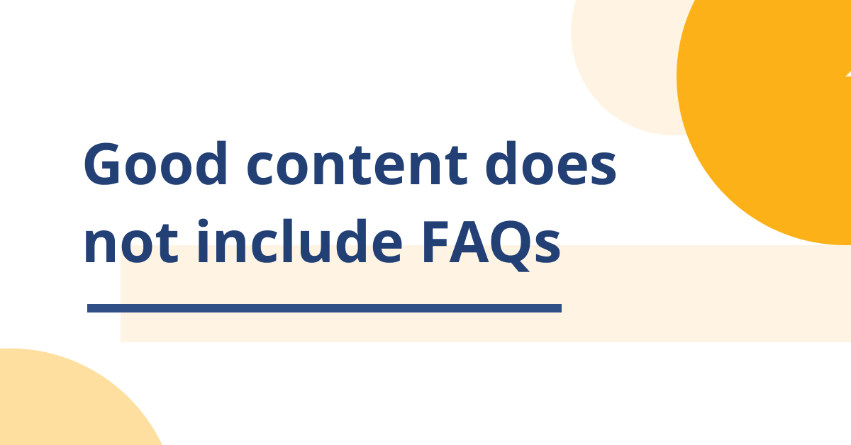 Good content does not include FAQs - Province of British Columbia