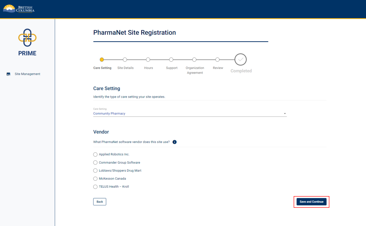 Pharmacy access to PharmaNet - Province of British Columbia