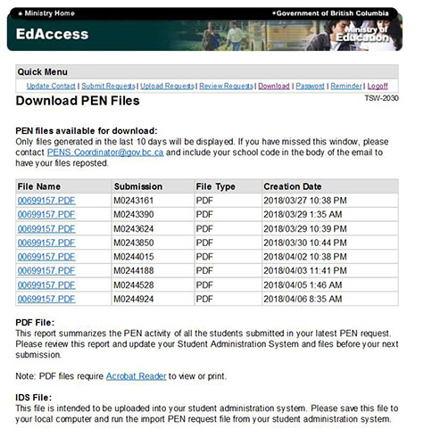 Downloading your Return Files from the Web - Province of British Columbia
