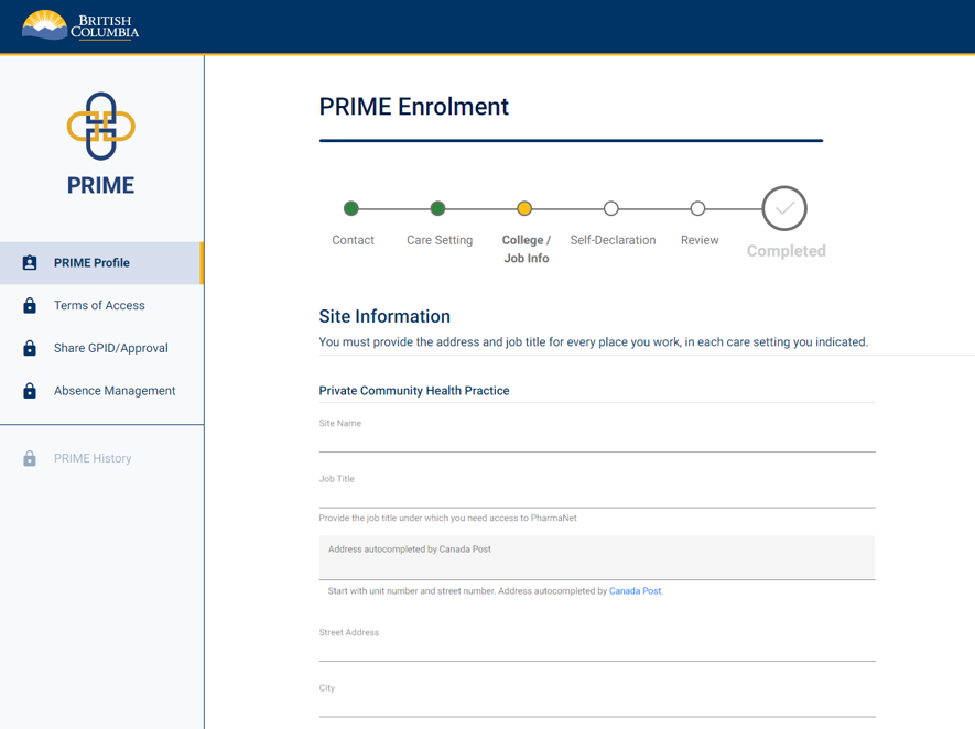 PRIME user guides - Province of British Columbia