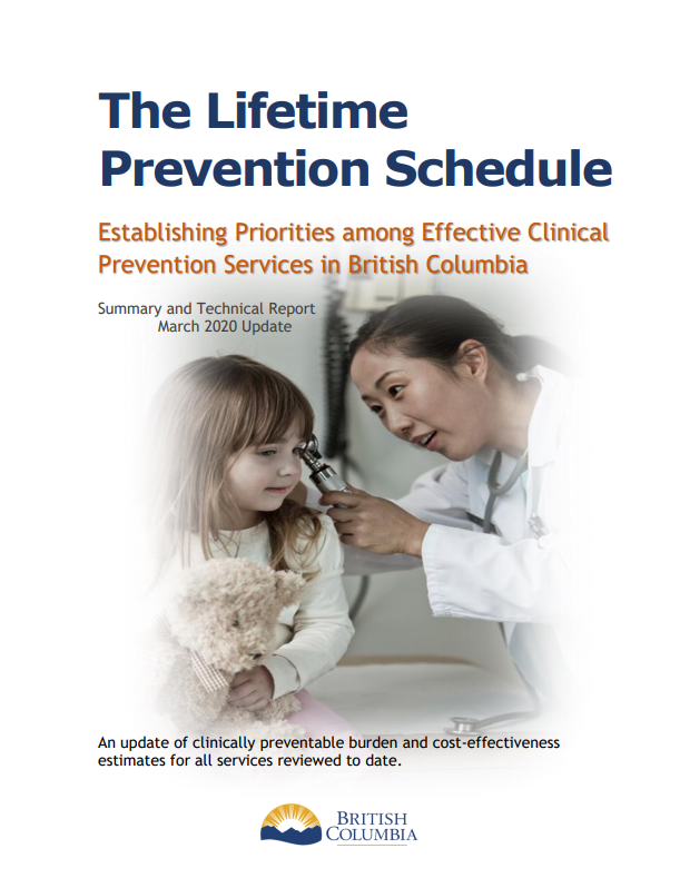 Lifetime Prevention Schedule - Province of British Columbia