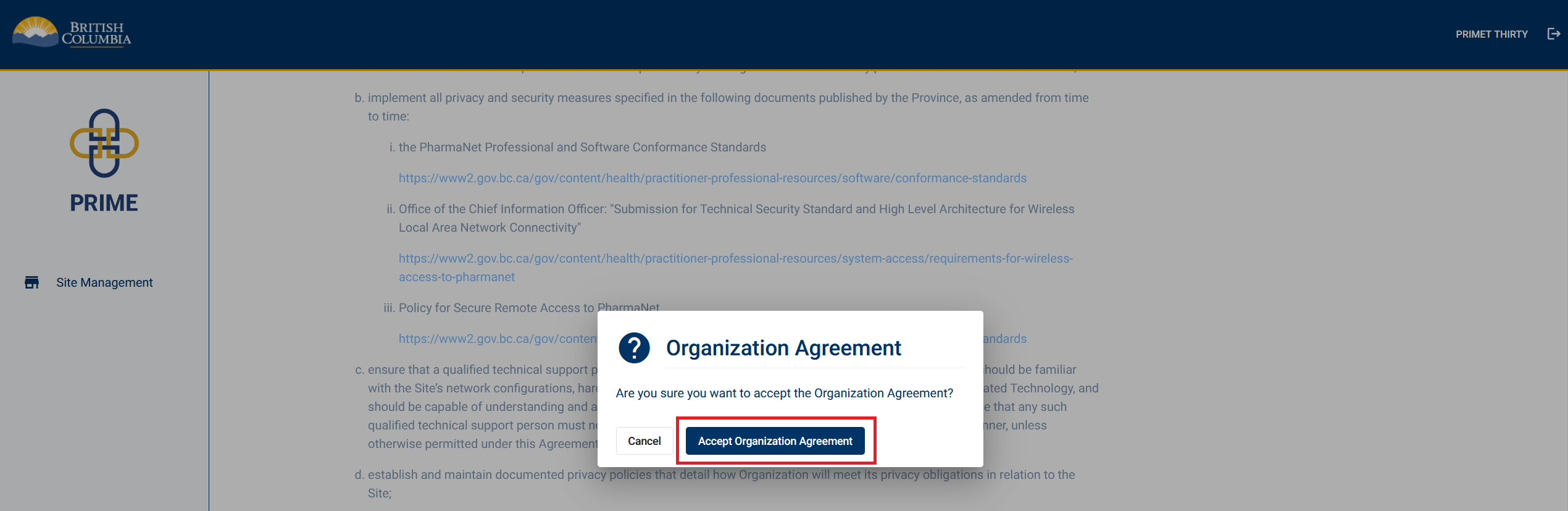 PRIME for PharmaNet software vendors and administrators - Province of ...