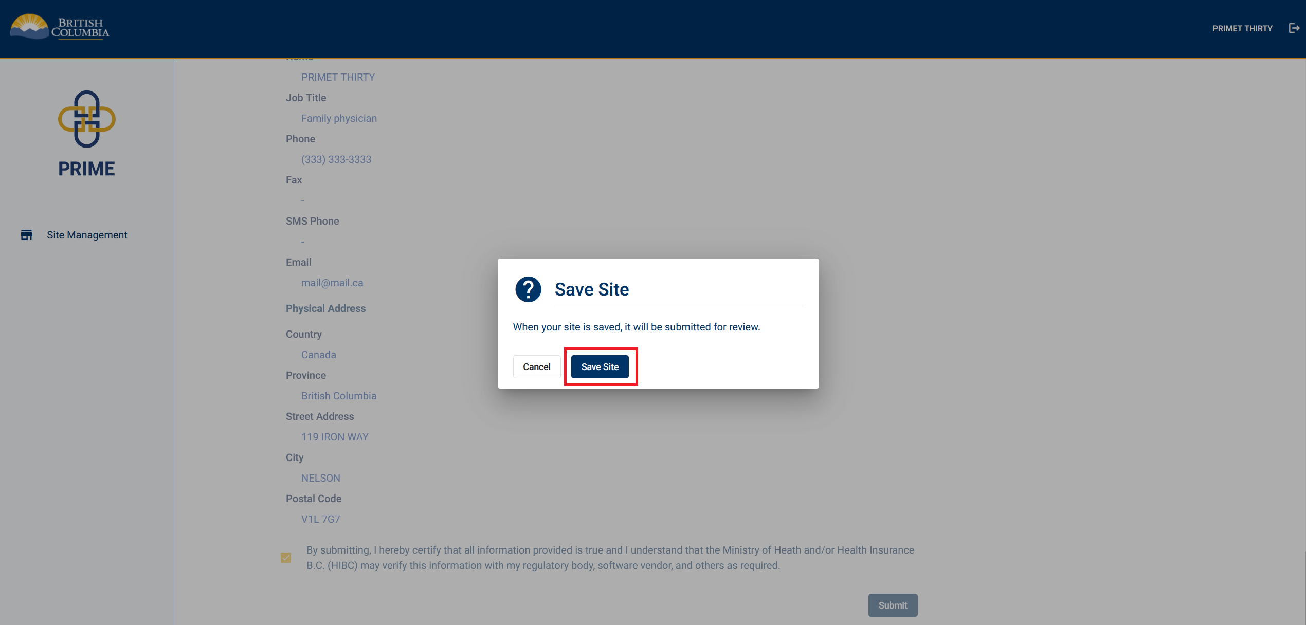 PRIME for PharmaNet software vendors and administrators - Province of ...
