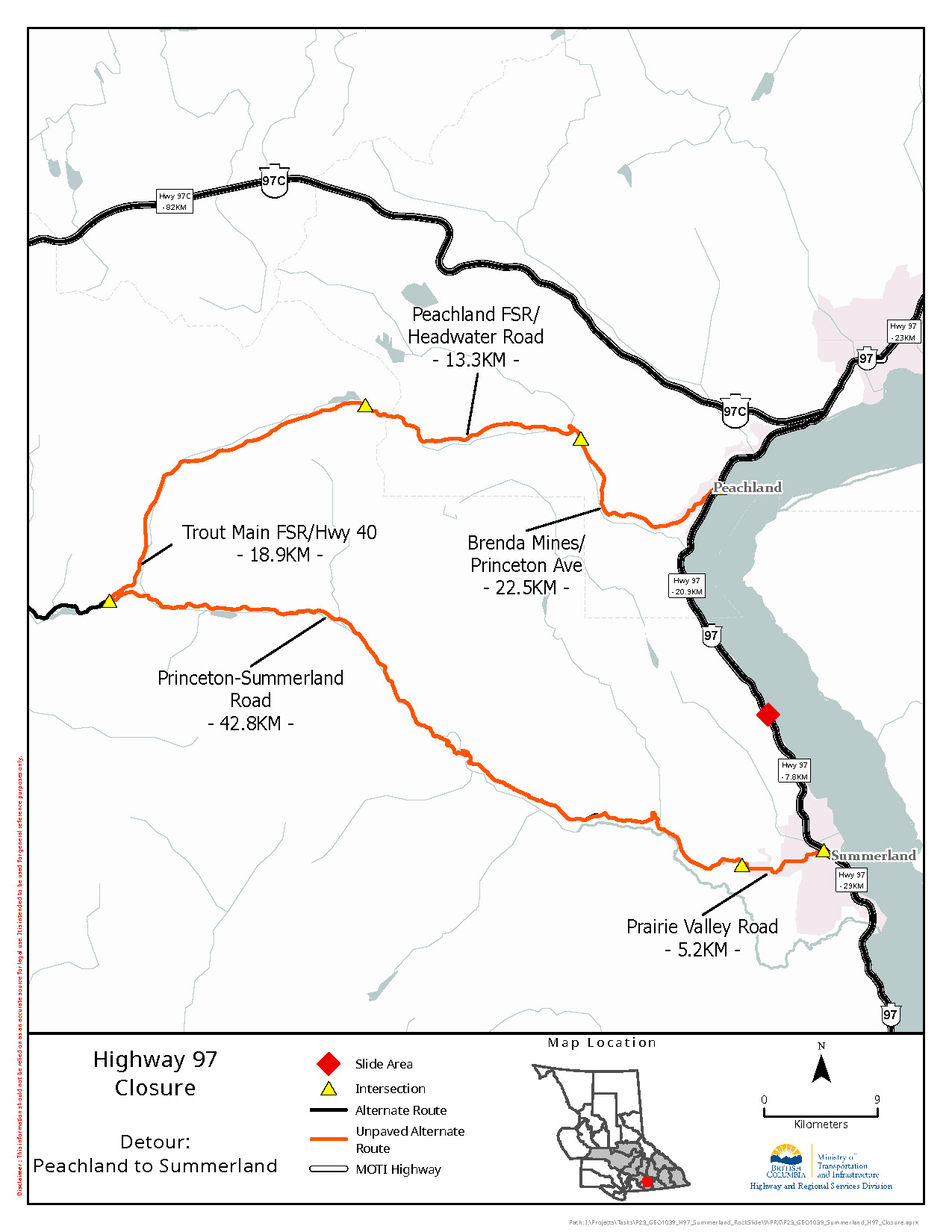 South Okanagan - Summerland Rockslide - Province of British Columbia